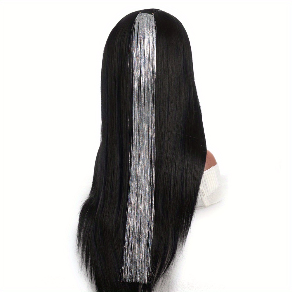 Highlight Glitter Tinsel Hair Extensions Y2k Clip In Colored - Temu ...