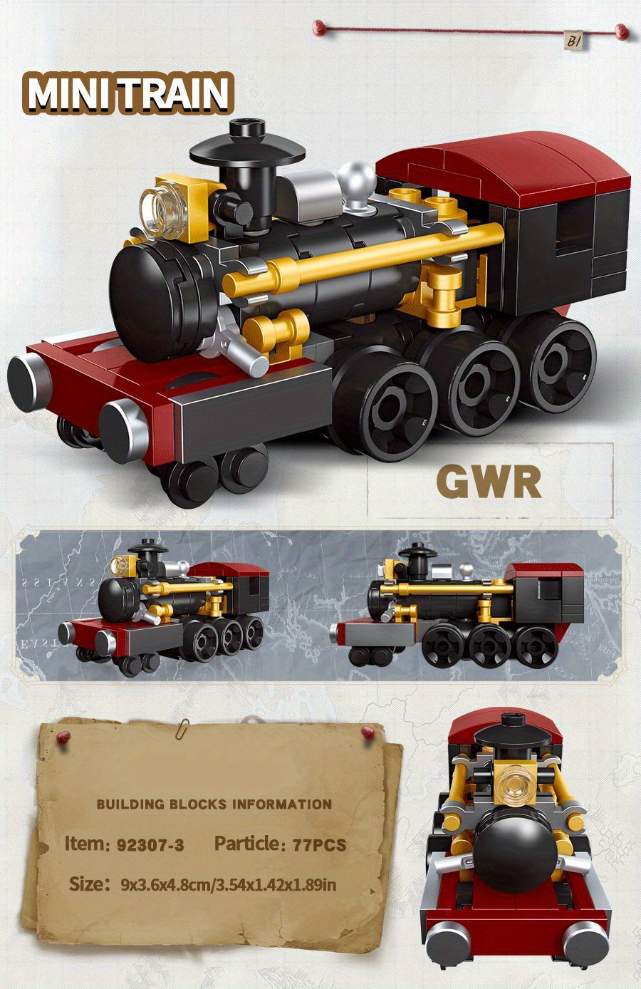 6 Display Train Building Blocks Ensamblado Cns700 Gwr Transporte ...