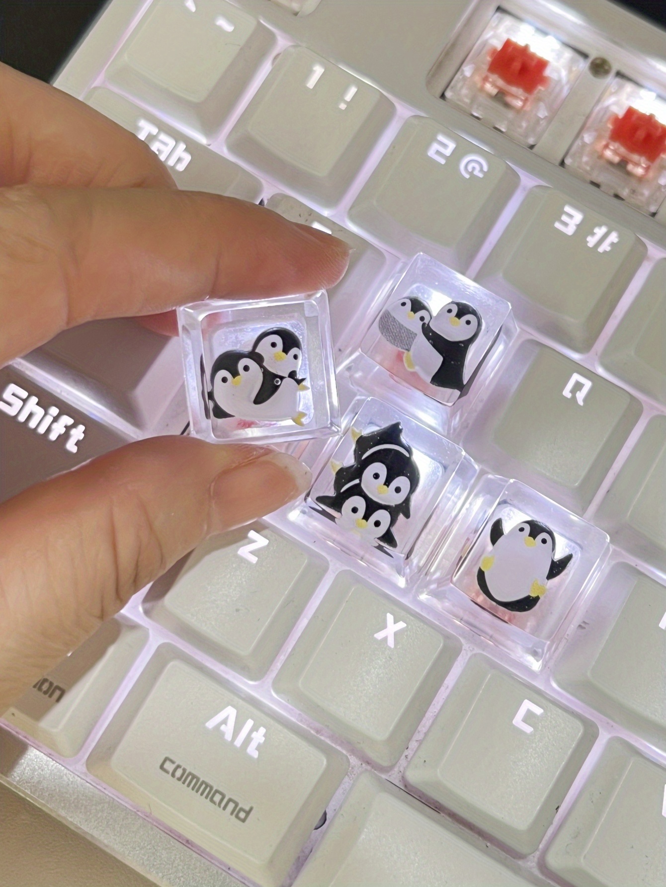 Handmade Translucent Cross Axis Mechanical Keyboard Keycap - Temu Australia