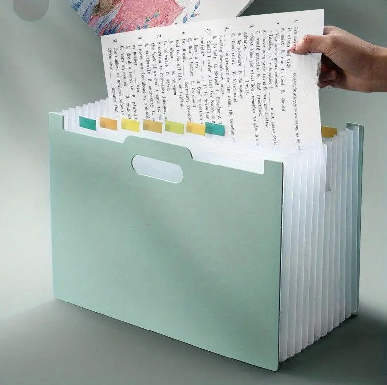 Thick Desktop Vertical Folder Oblique Mouth Accordion Bag - Temu Thick Desktop Vertical Folder Oblique Mouth Accordion Bag - Temu