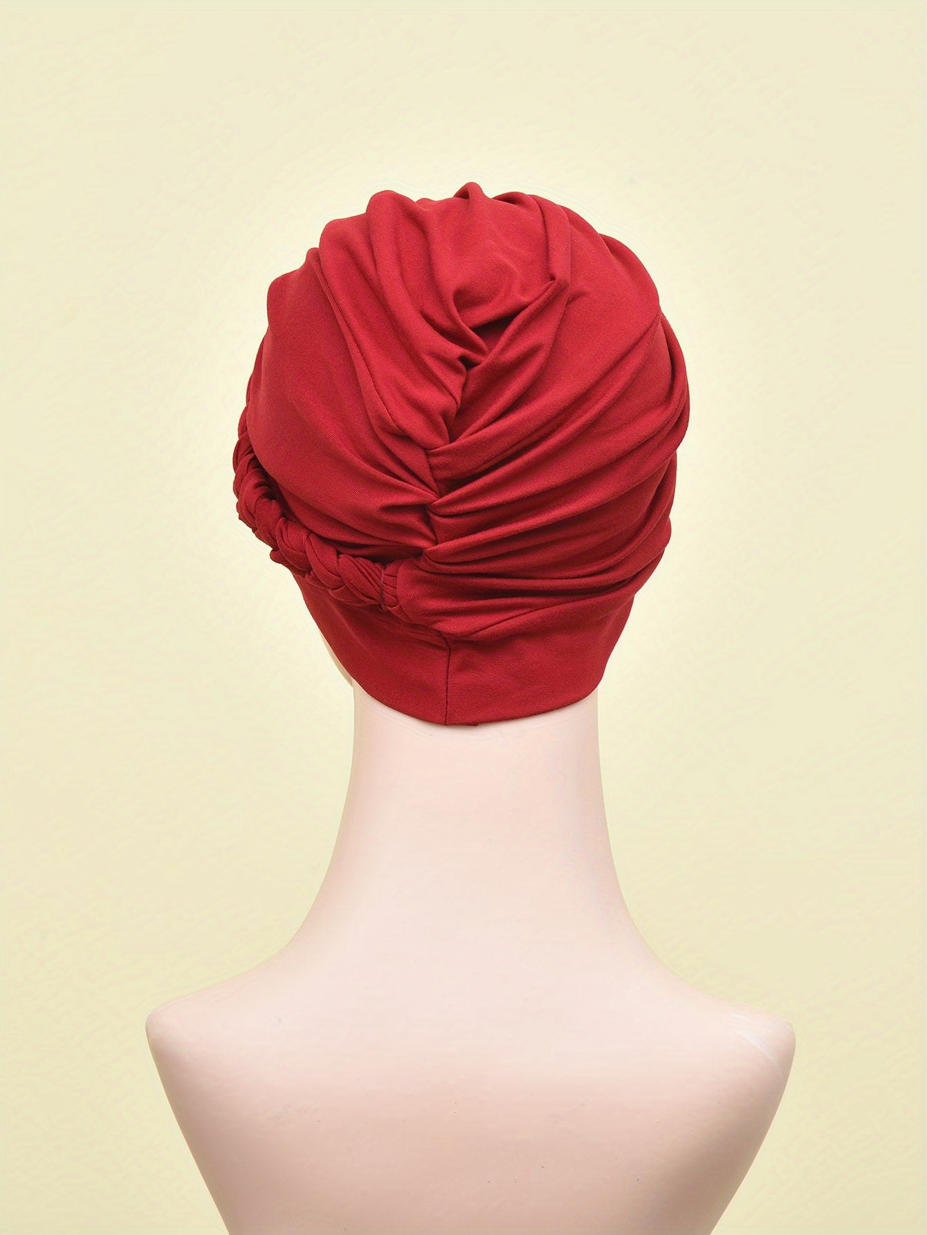 Classic Braid Cross Turban Cap Elegant Solid Color Pleated - Temu New ...