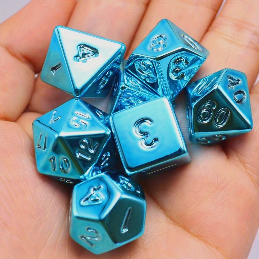Plated Blue Polyhedral Tabletop Game Dice Role - Temu Norway