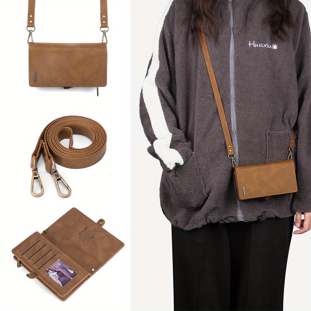 Fashion Shoulder Pu Leather Wallet Phone Case Iphone 11 Pro - Temu ...