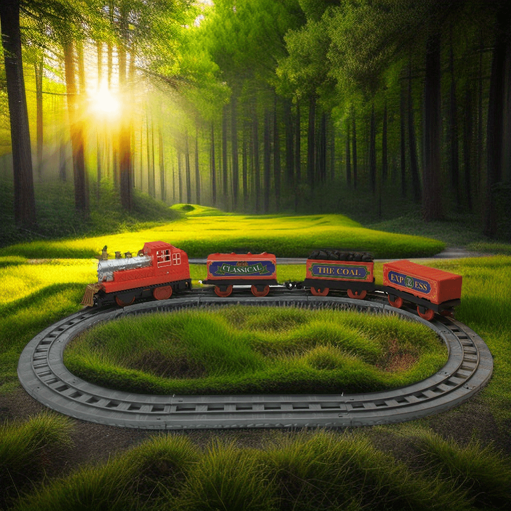 Retro Electric Track Train Diy Combination Simulation Train Model Toy ...