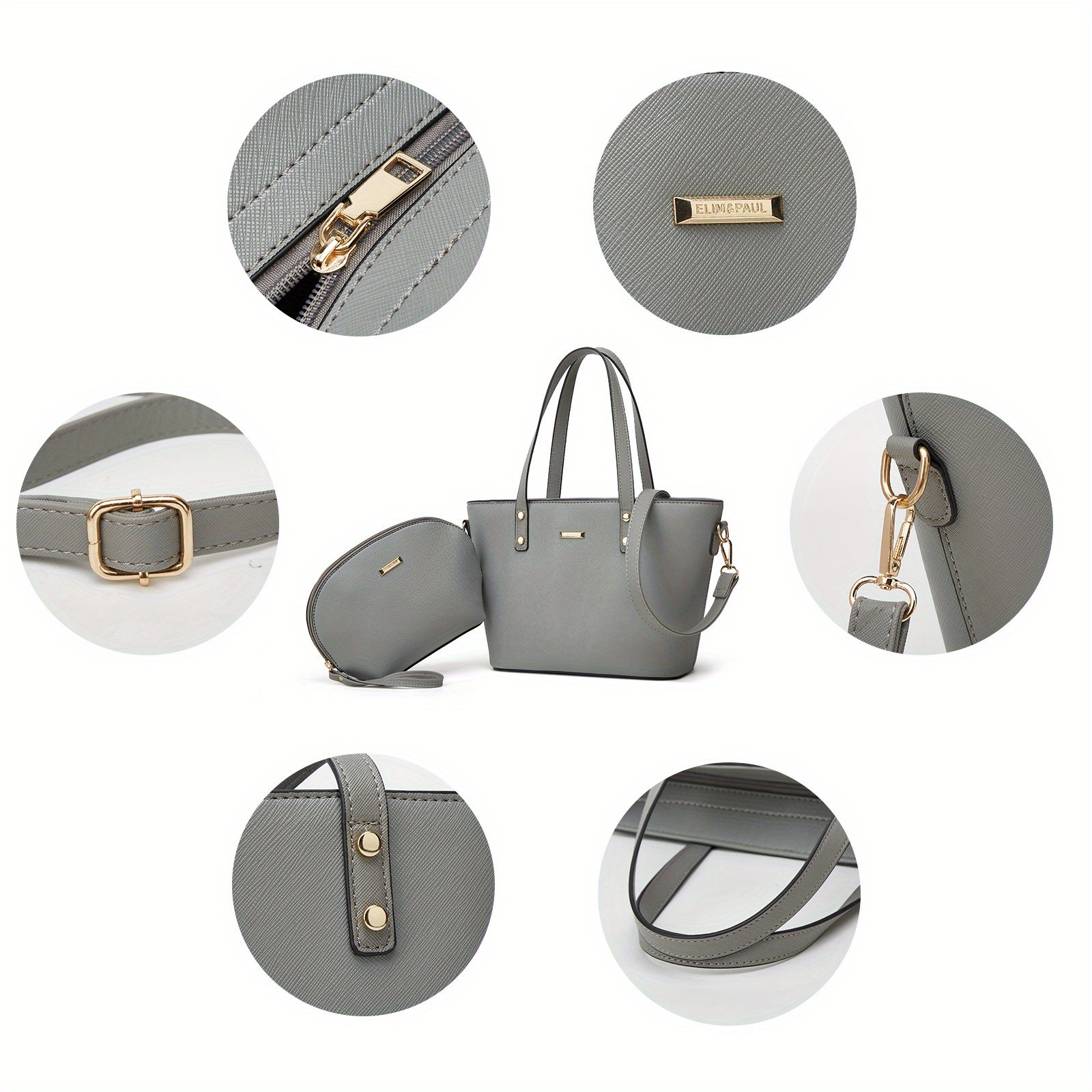 Trendy Classic Bag Sets Solid Color Tote Bag Shell Shaped - Temu Australia