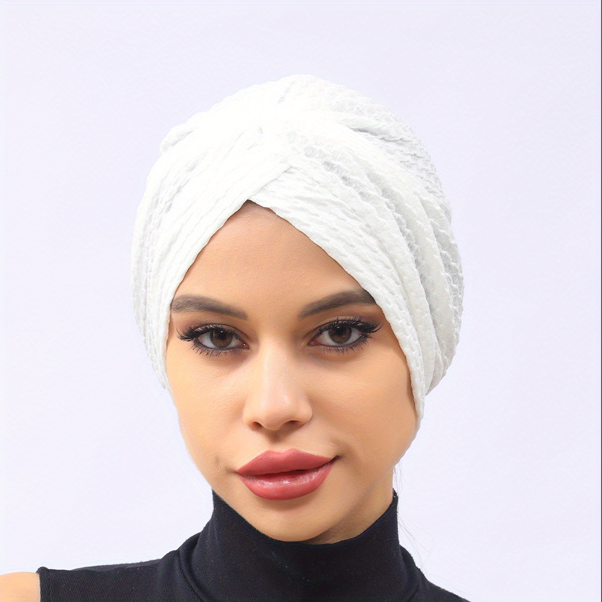Forehead Cross Lace Turban Cap Elegant Solid Color Head - Temu United ...