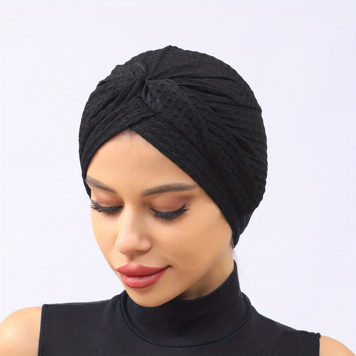 Forehead Cross Lace Turban Cap Elegant Solid Color Head - Temu United ...