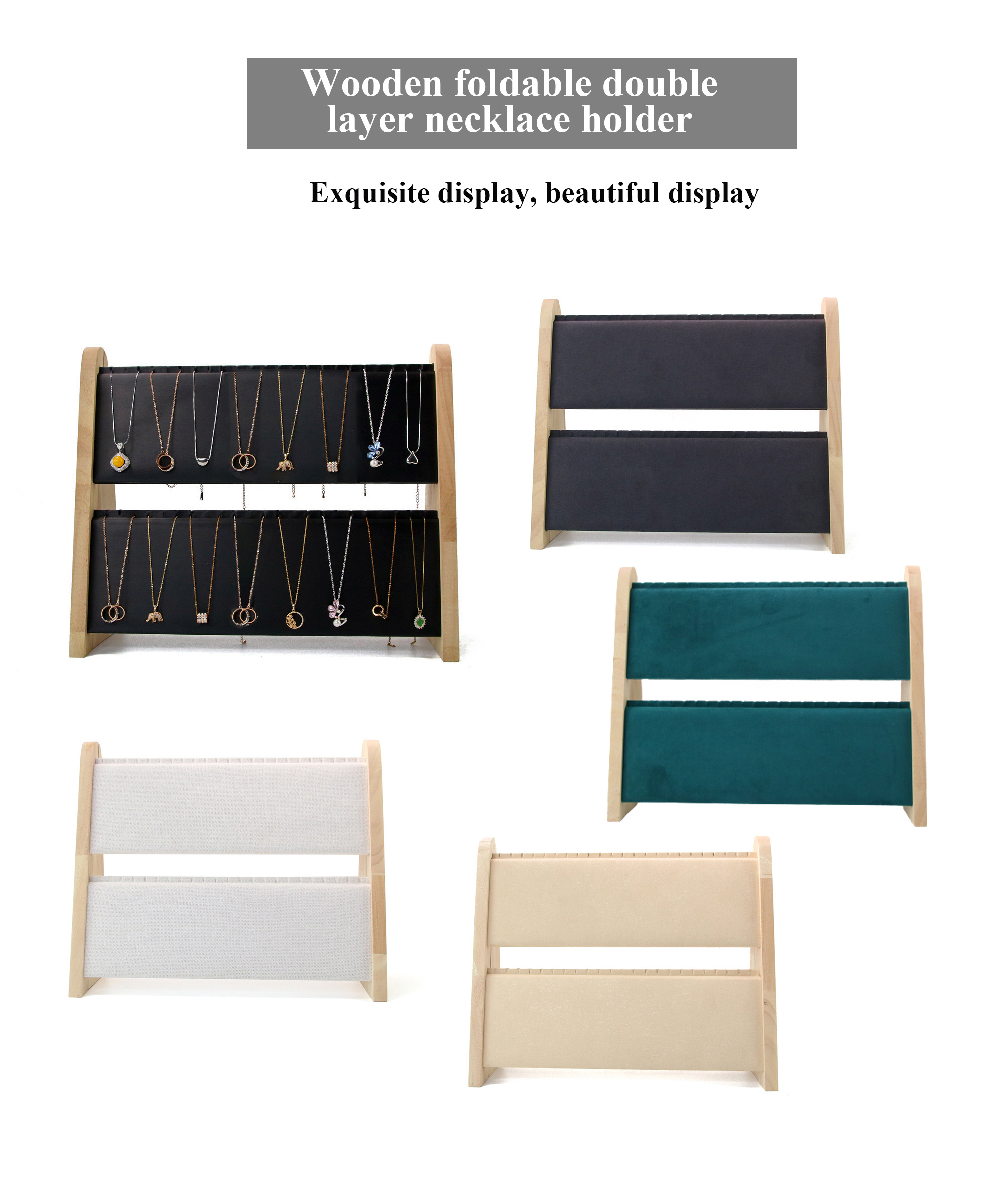 Foldable Jewelry Display Stand Wooden Jewelry Storage - Temu