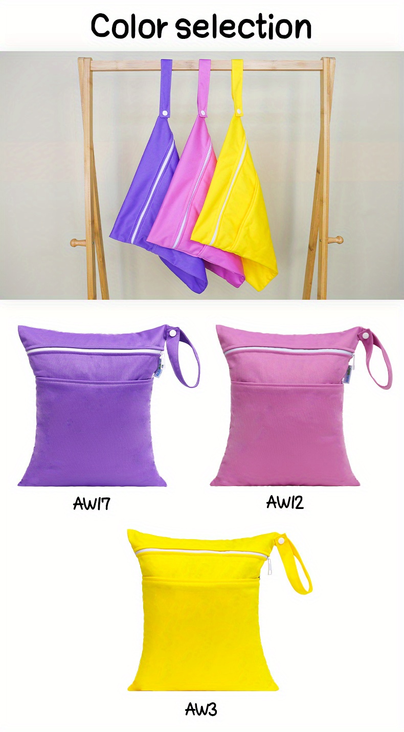 waterproof solid color reusable wet bag baby diapers breast - Temu Canada