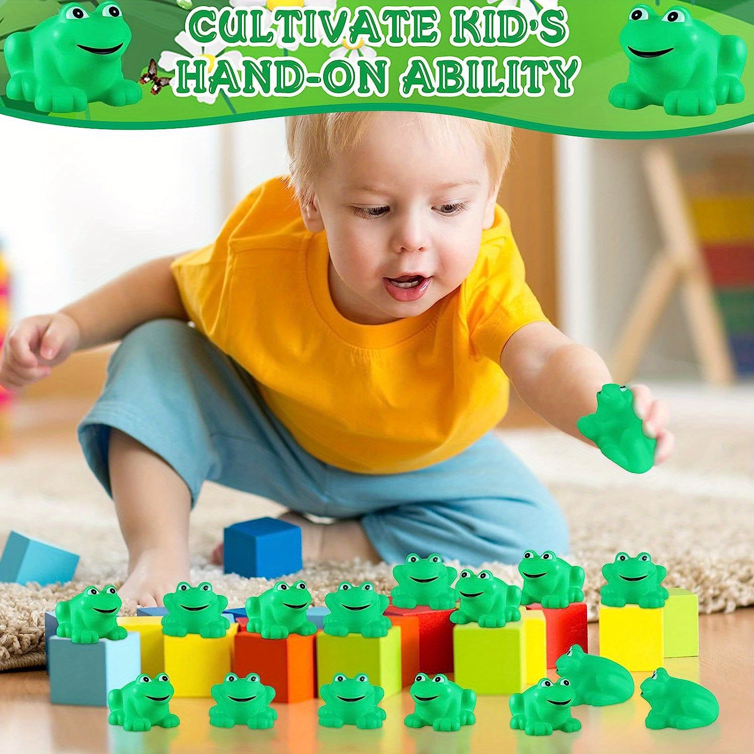 Plastic Frog Plastic Family Fun Jumping Frogs 9 Piece Pack Frog Flipping Game ,Makes Snakes And ...