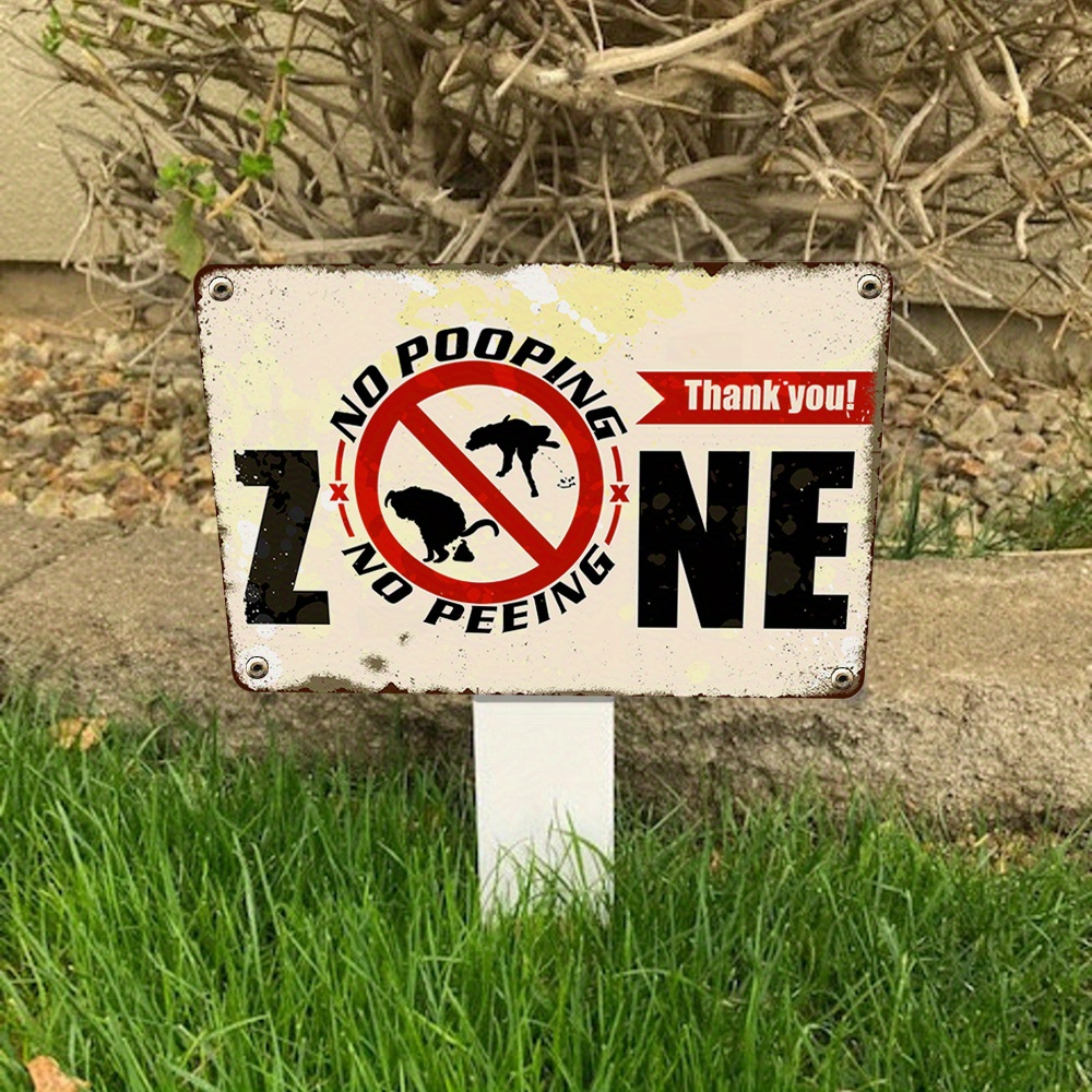 pets no peeing no pooping zone rustic metal warning signs - Temu Canada