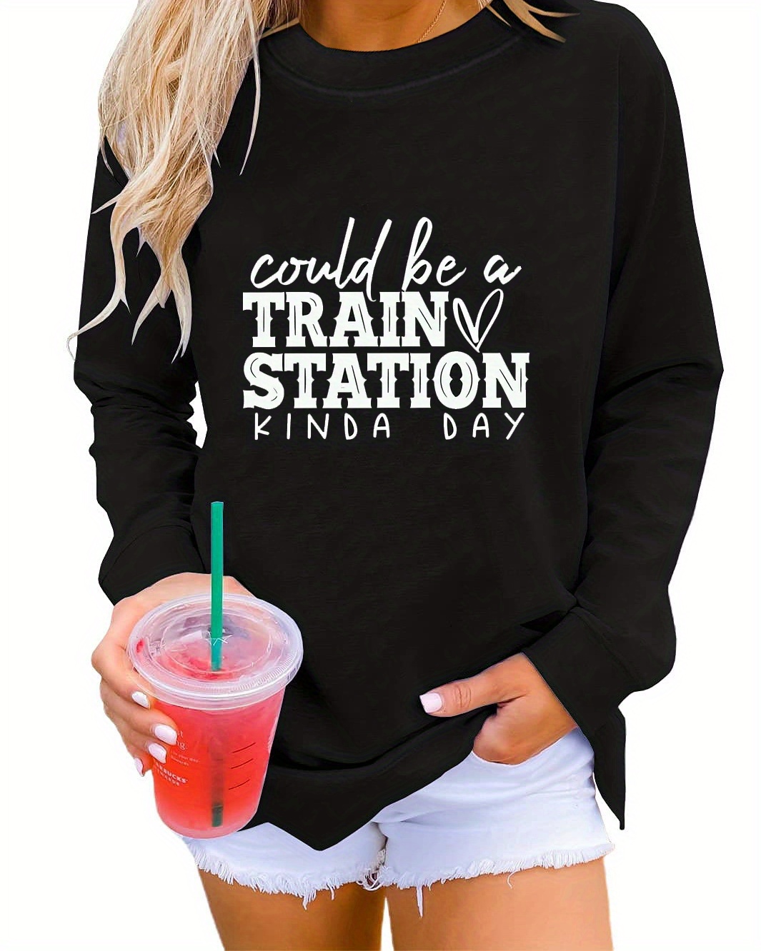 Letter Print Pullover Sweatshirt Casual Long Sleeve Crew - Temu Canada