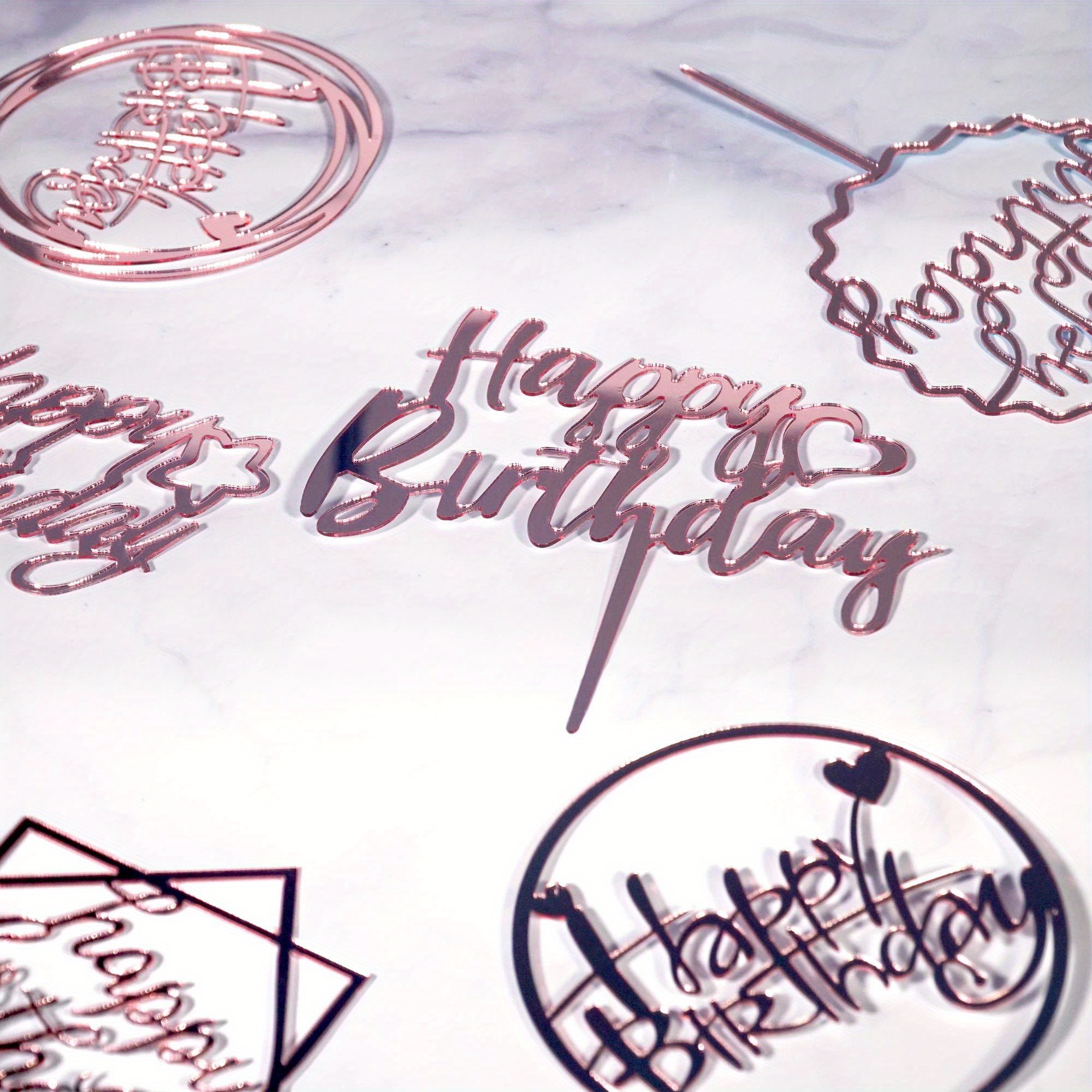 Golden Birthday Cake Topper Set Double sided - Temu Ireland