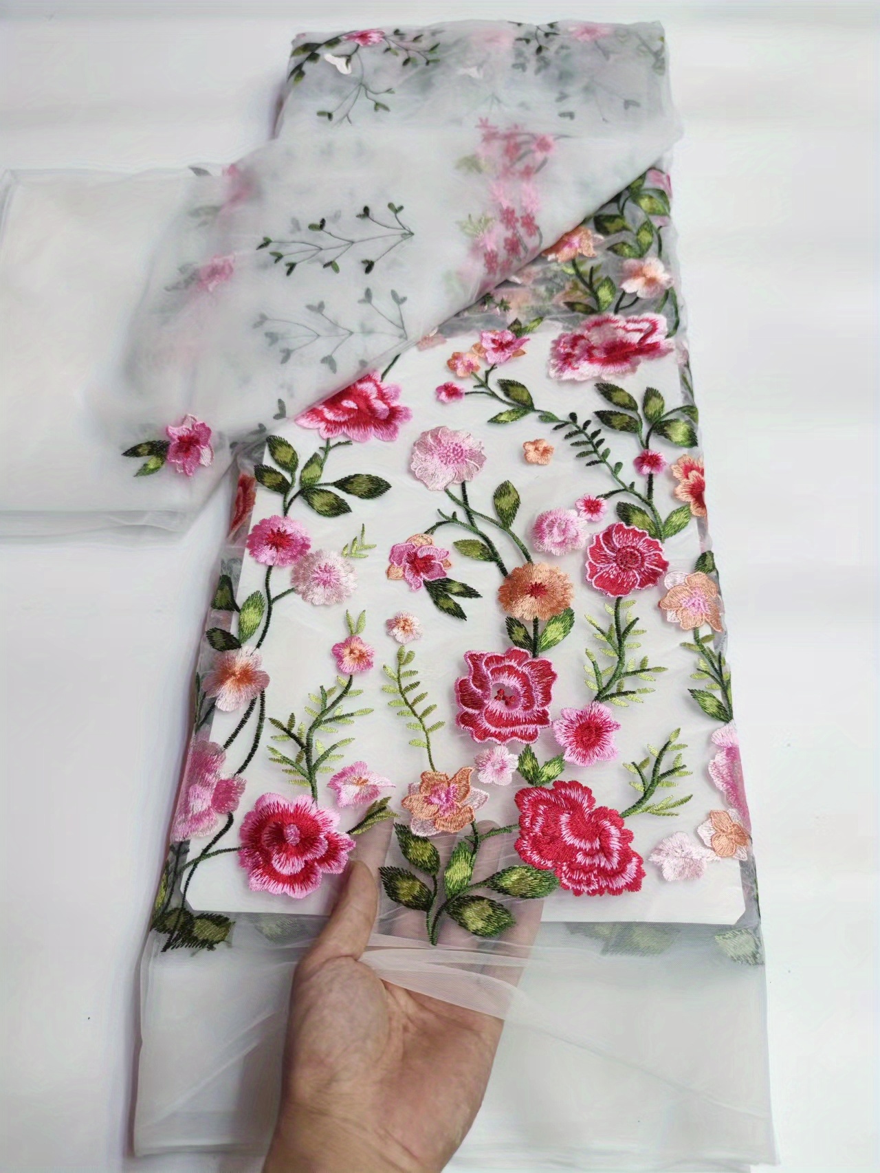 5 Yards Mixed Color Thread Embroidery New Wedding Dress Gown - Temu New ...