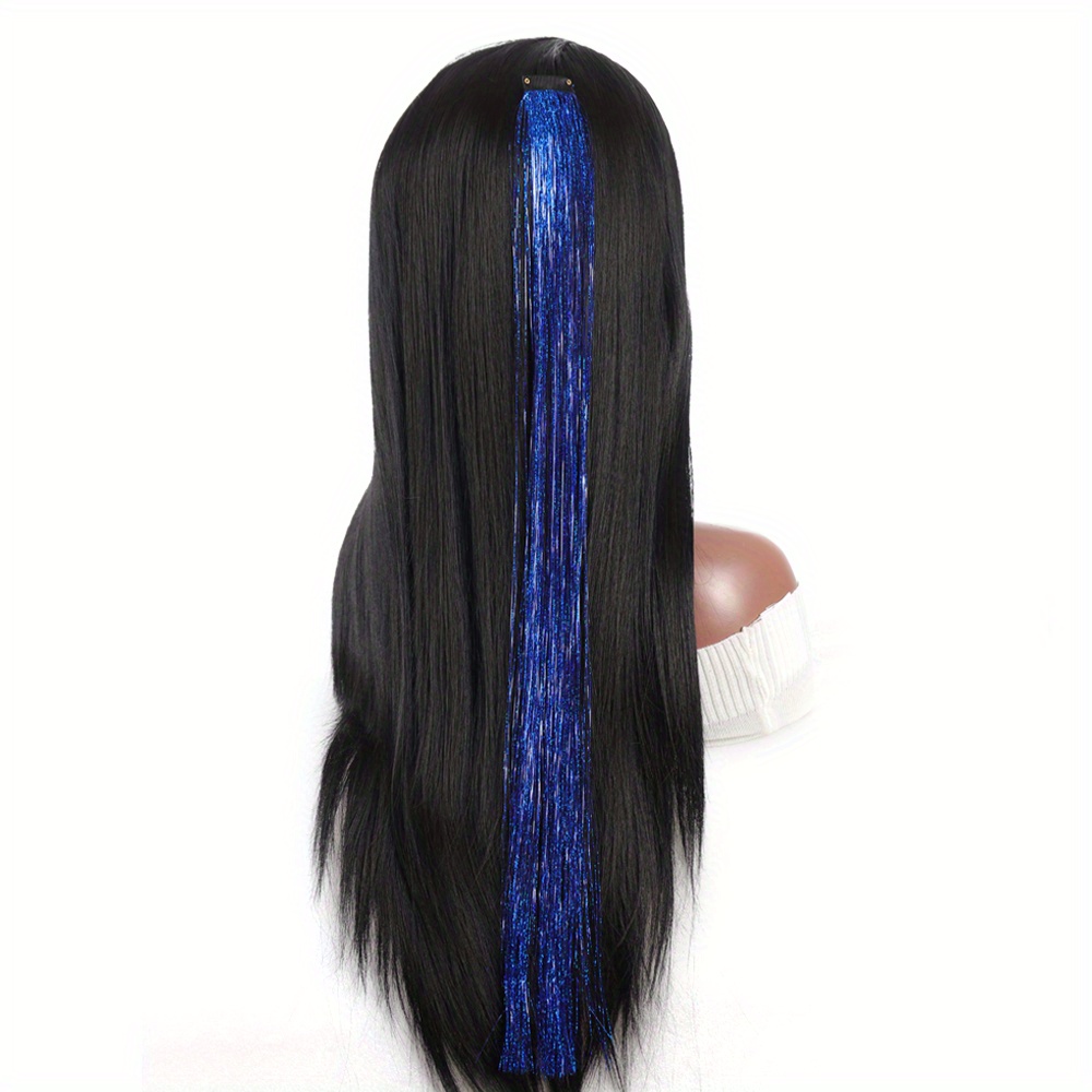 Highlight Glitter Tinsel Hair Extensions Y2k Clip In Colored - Temu ...