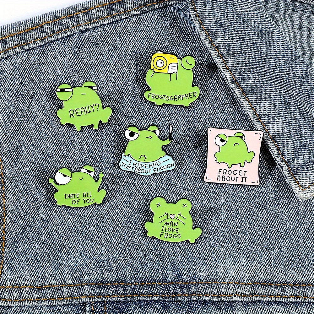 Cartoon Frog Brooch Pin Cute Funny Animal Metal Breastpin - Temu Canada