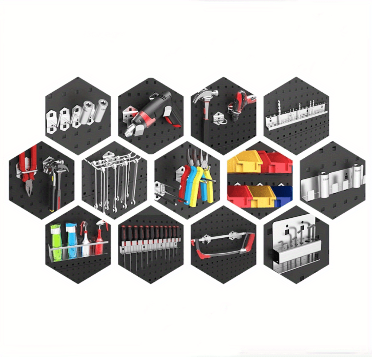 Square hole Hole Plate Tool Rack Hanging Plate Hook Rack - Temu United ...