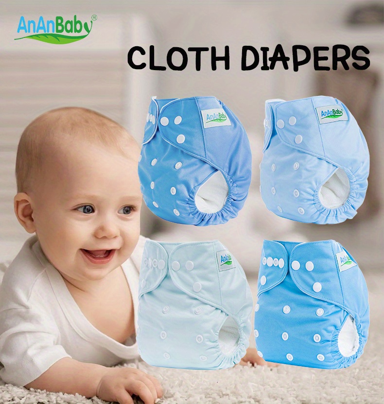 Blue Set Solid Color Cloth Diapers Summer Breathable Washable Premium ...