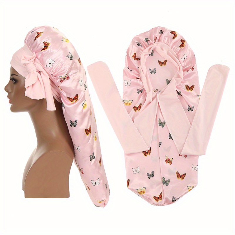 Butterfly Print Satin Bonnet Elegant Soft Sleeping - Temu United