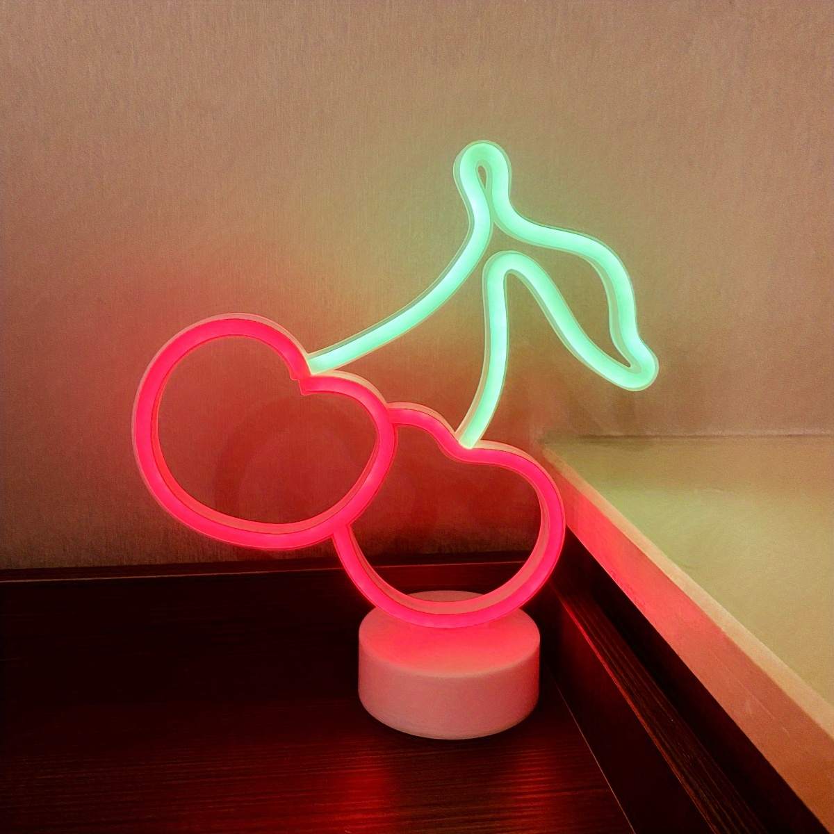 Bright Cherry Neon Sign ( ) Led Decorative Light Battery/usb - Temu United