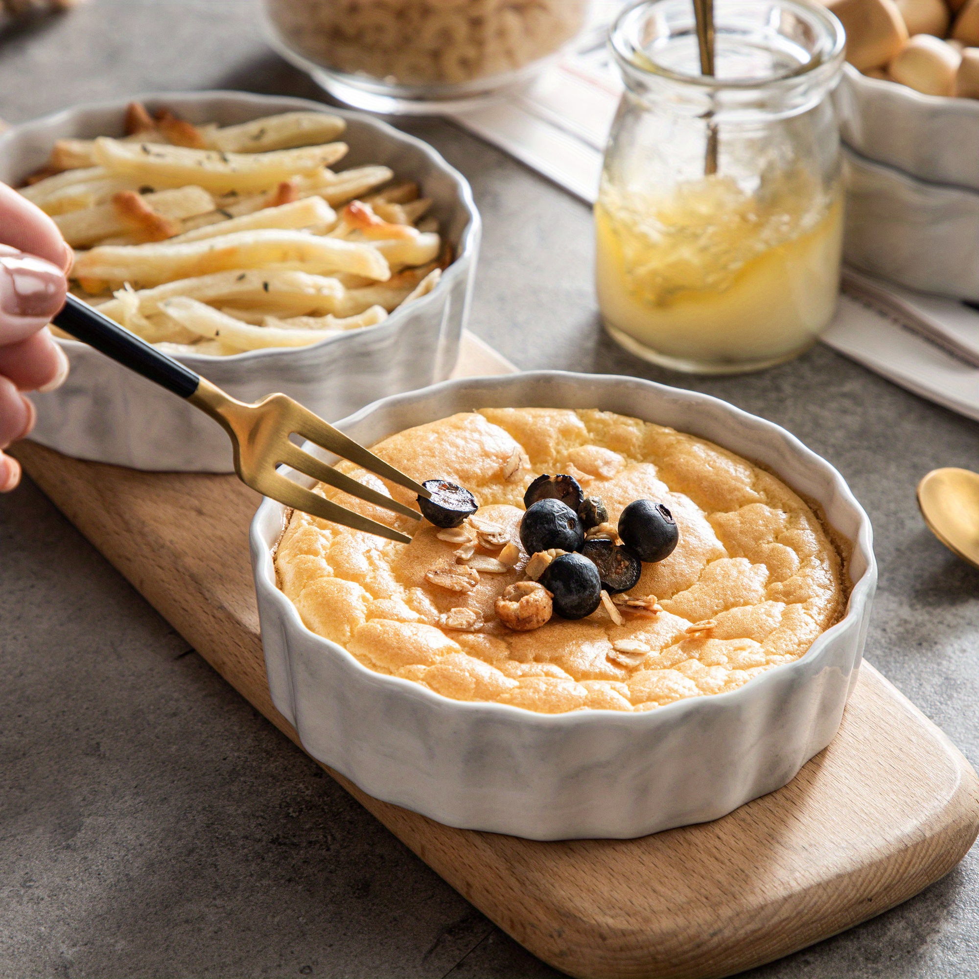 Marble Pattern Tart Pans Ceramic Souffle Dishes Porcelain - Temu Australia