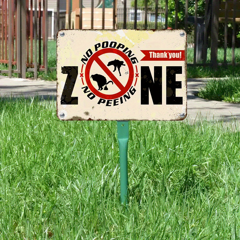 pets no peeing no pooping zone rustic metal warning signs - Temu Canada
