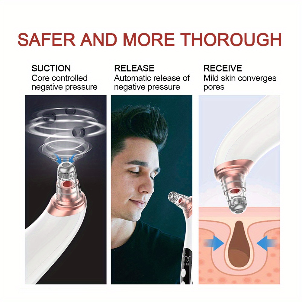 Electric Blackhead Pore Vacuum Led Display Blackhead Removal - Temu