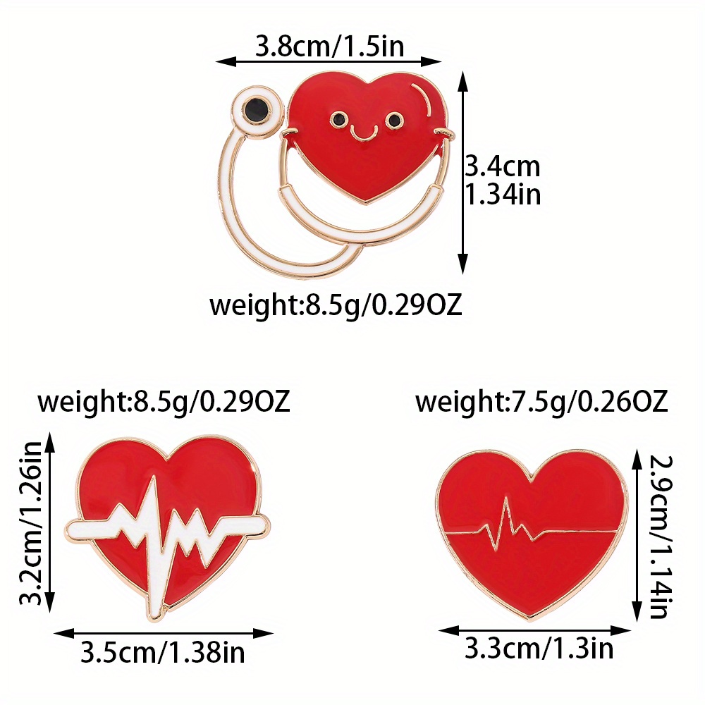 Red Love Heart Zinc Alloy Badge Brooch Medical Care - Temu Ireland