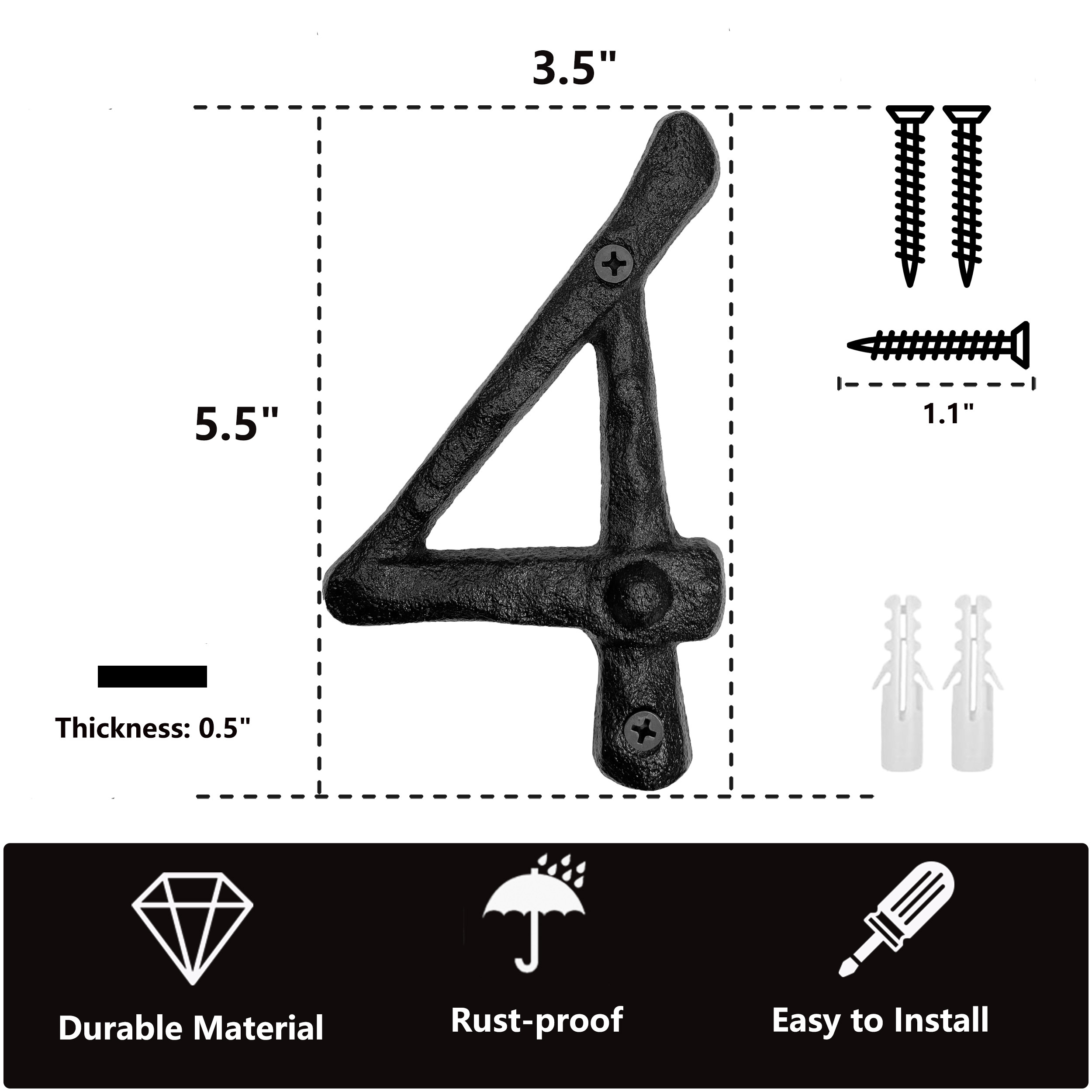 Case Numbers Wrought Iron Nails Pattern Black - Temu United