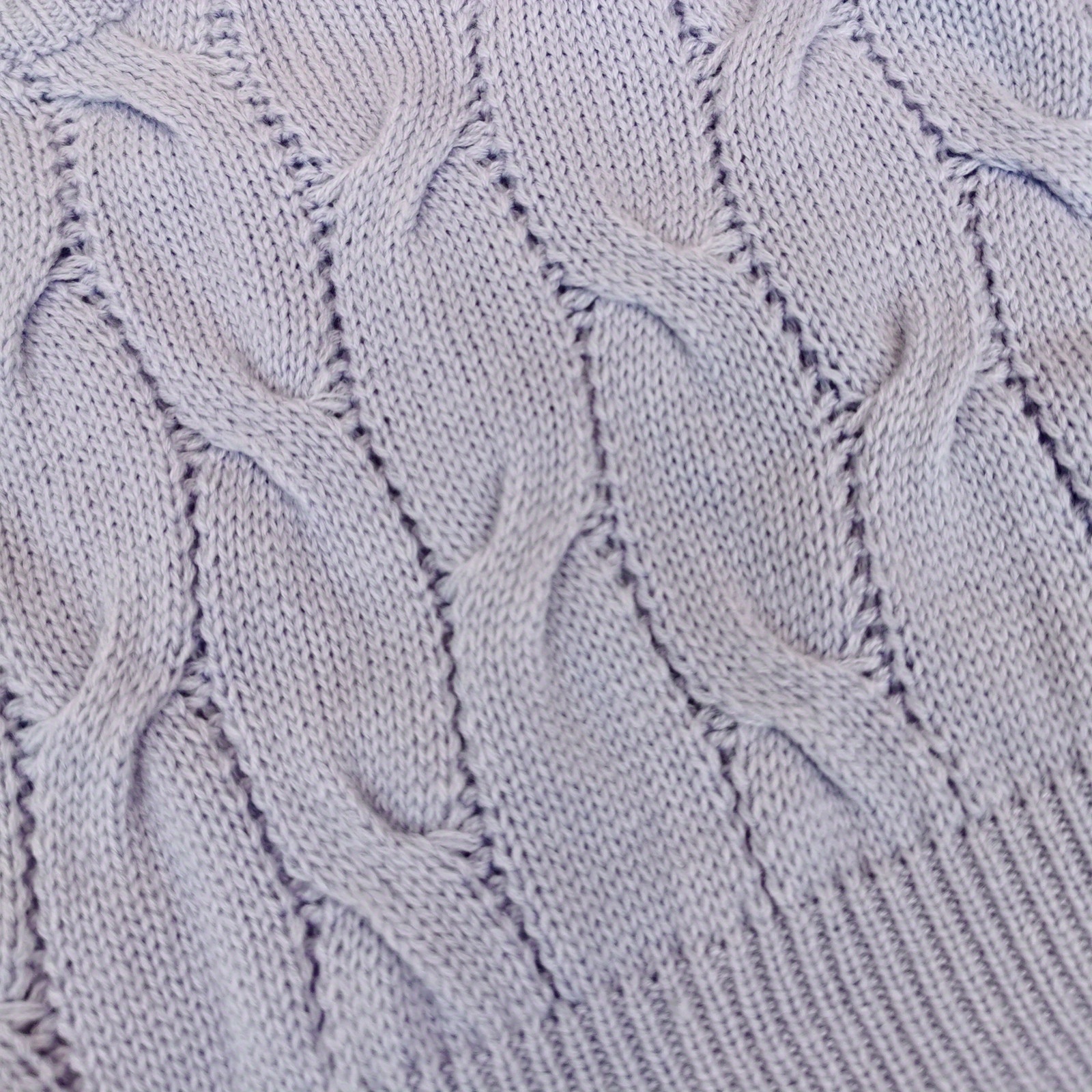 Solid Crew Neck Cable Knit Sweater Casual Long Sleeve Crop - Temu New ...