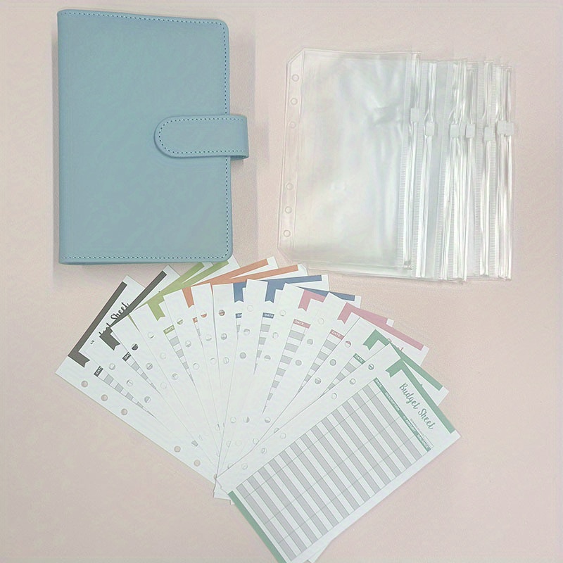 Pu Leather Notebook A6 Budget Binder Planner Organizer Cash - Temu Norway