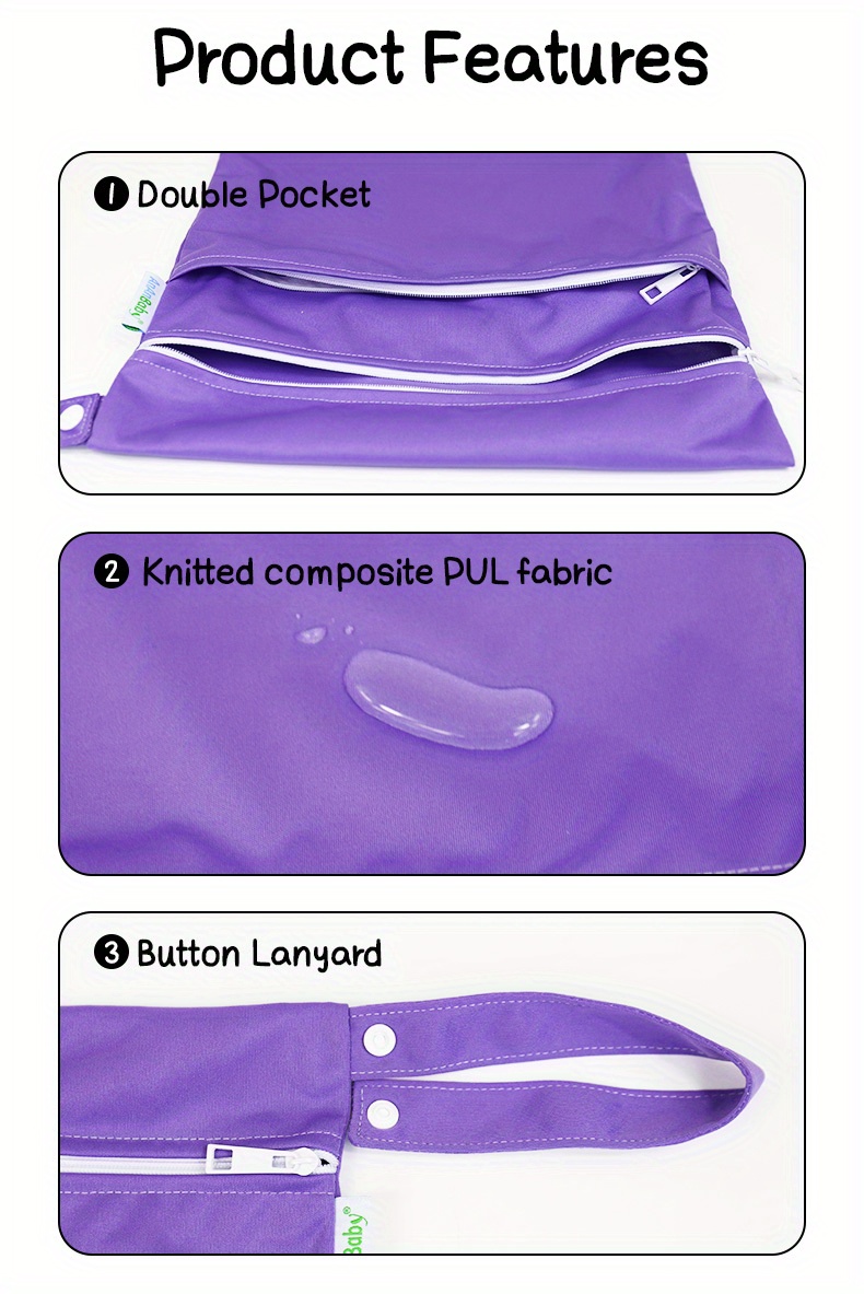 waterproof solid color reusable wet bag baby diapers breast - Temu Canada