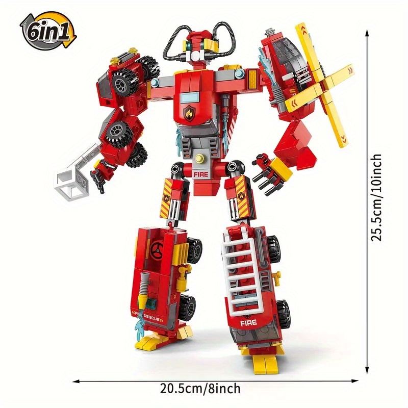 472 Unids Multifuncional 6 En 1 Deformable Fire Mech Warrior - Temu Mexico