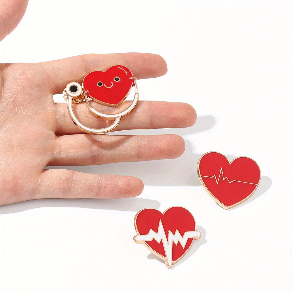 Red Love Heart Zinc Alloy Badge Brooch Medical Care - Temu Ireland