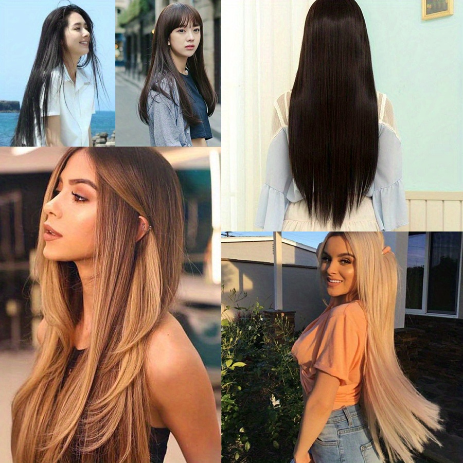 Invisible Wire Hair Extensions Adjustable Size Straight - Temu Canada