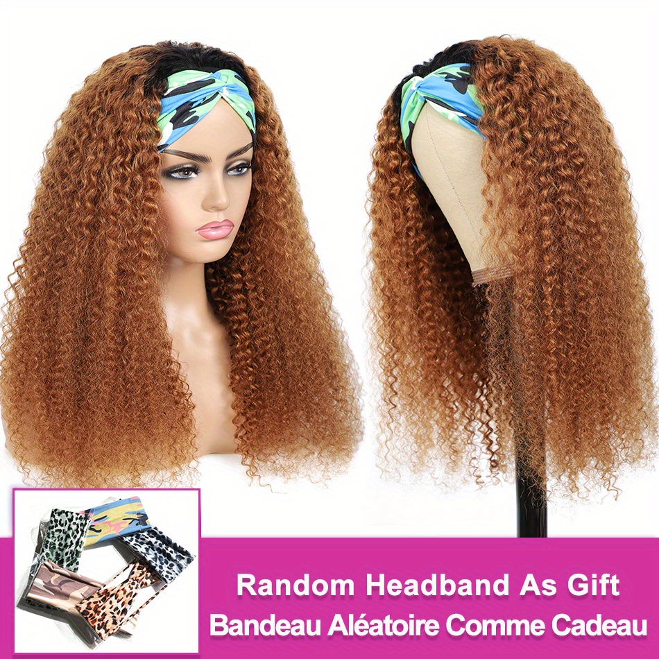 200% Density Human Hair Wig Ombre Brown Long - Temu New Zealand