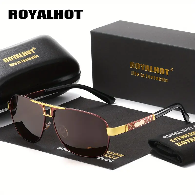 Mens Zinc Alloy Sunglasses Oversized Metal Frame Sunglasses Jewelry And Accessories Temu