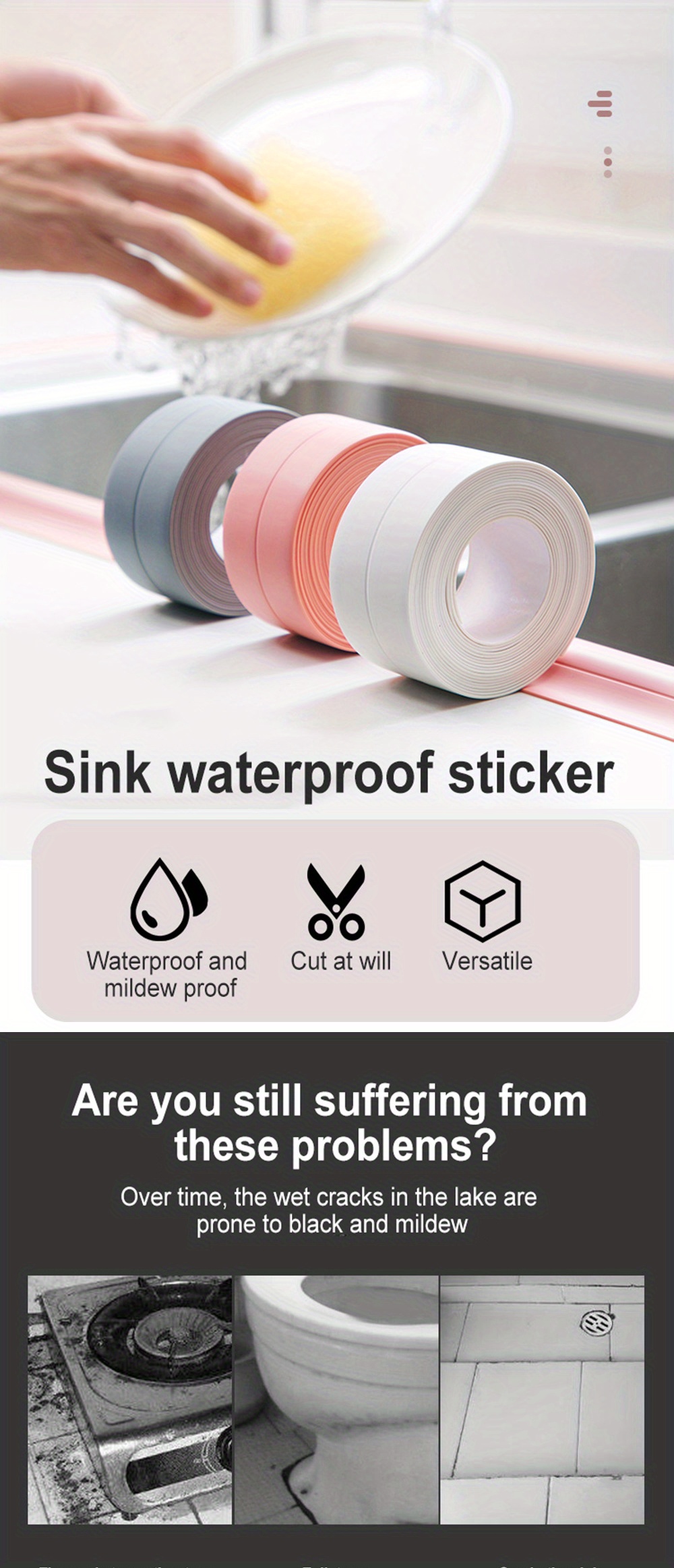 Kitchen Toilet Anti mildew Waterproof Tape Moisture proof - Temu