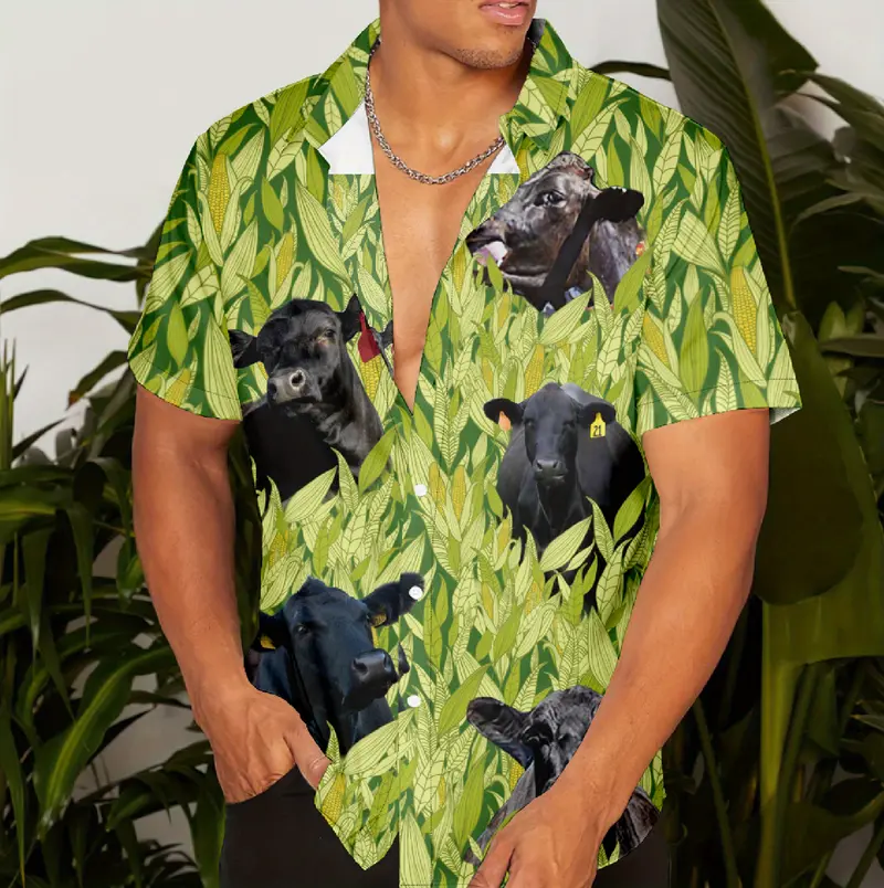 Plus Size Mens Hawaiian Shirts For Beach 3d Digital Plants Temu Australia