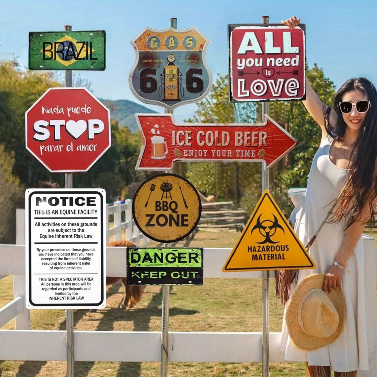 equine liability sign statute horse barn stable farm sign - Temu Australia