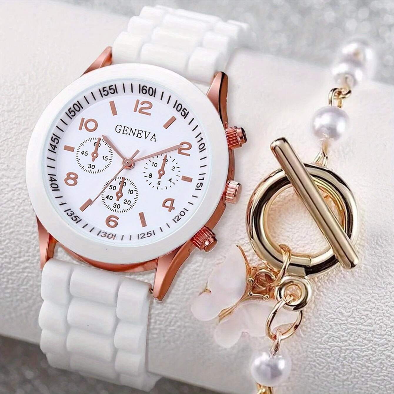 Casual Round Pointer Quartz Watch Fashion Analog Rubber - Temu Netherlands