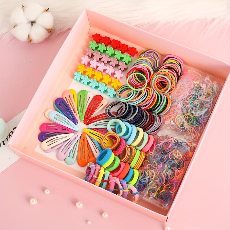 220pcs 870pcs Cute Flower Hair Clips Hair Ties Decorative Hair ...