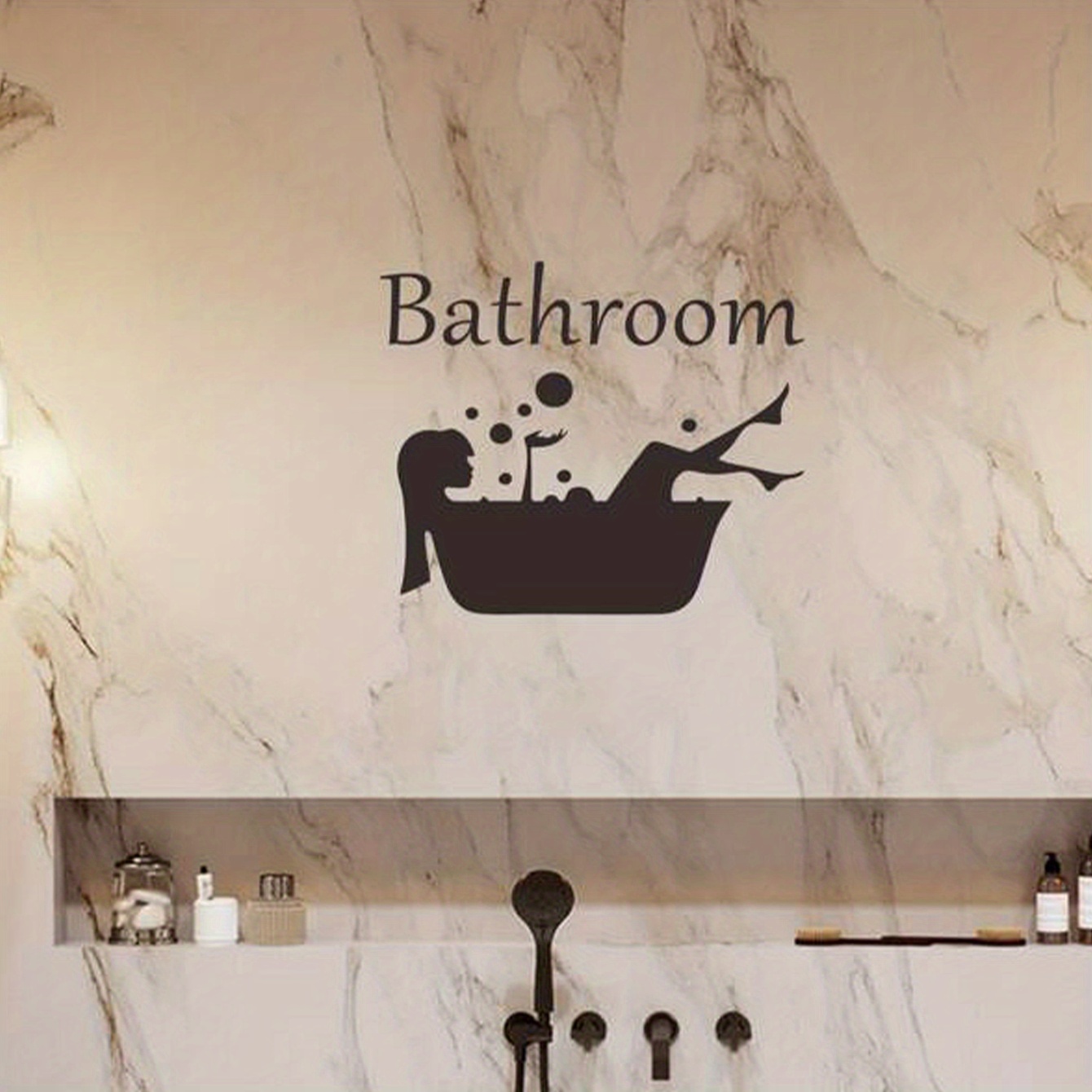 Bath Girl Tub Water Proof Bathroom Wall Stickers Home - Temu New Zealand