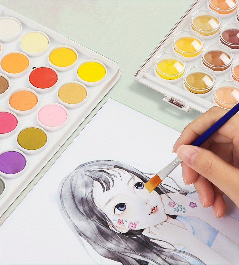 Beginner Painting 12 color 21 color Solid Watercolor Paint - Temu Australia