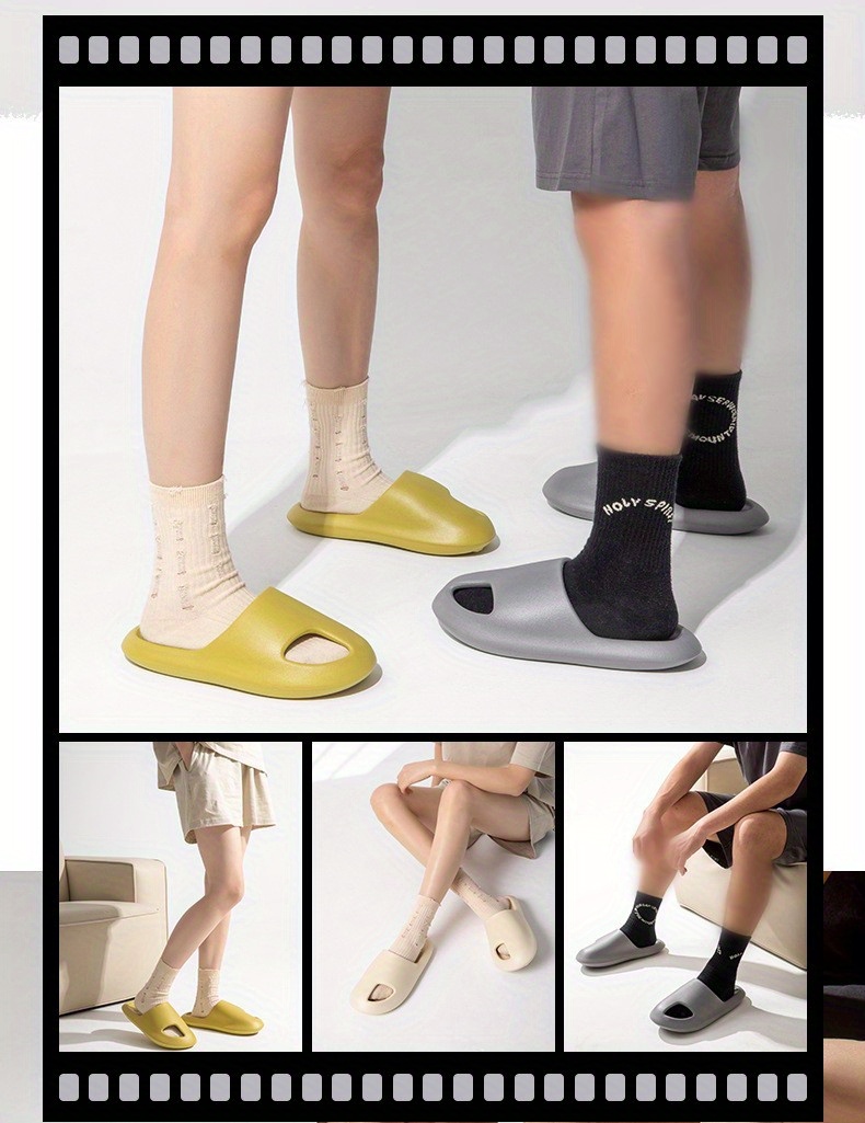 Women's Solid Color Flatform Slides Slip Closed Toe Summer - Temu ...