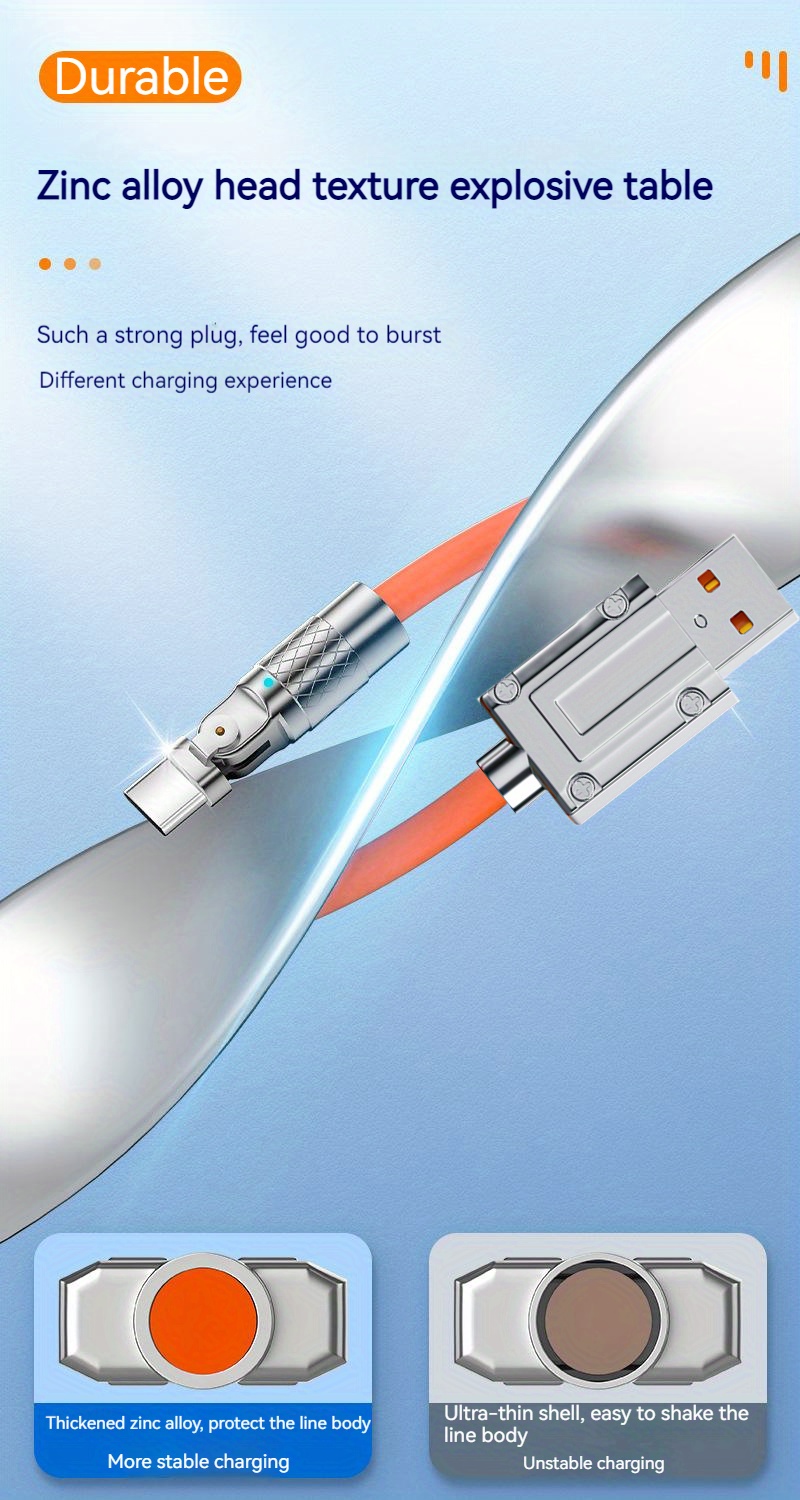 Super Fast 180° Rotating Elbow Cable Charging Speed Android - Temu United