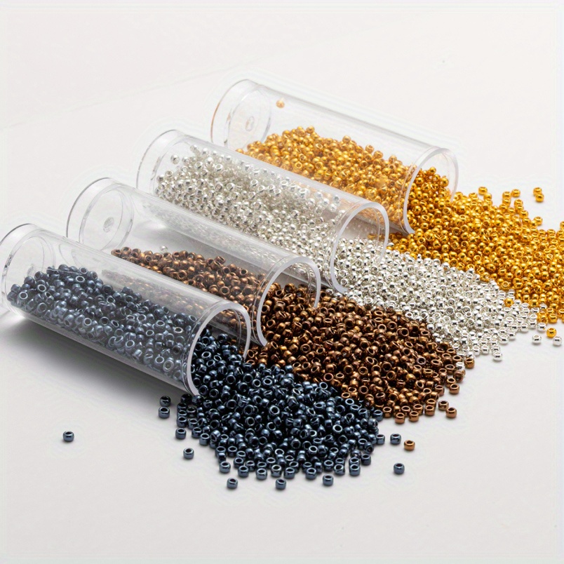 Metallic Color Round Glass Seed Beads 11/0 Pony Beads Color - Temu ...