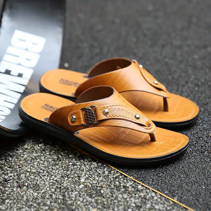 Mens Color Slip On Flip Flops With Arch Support Lightweight Non Slip