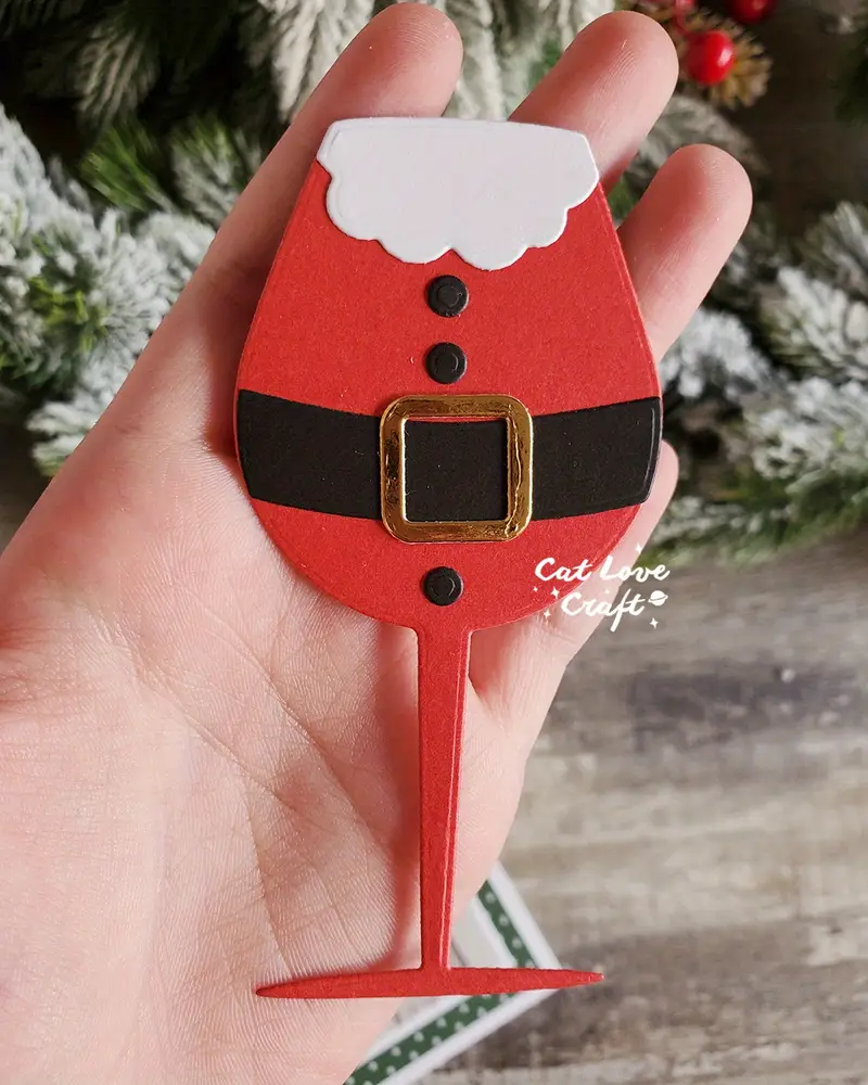 Catlove Christmas Wine Glass Metal Cutting Dies Scrapbooking Temu Australia