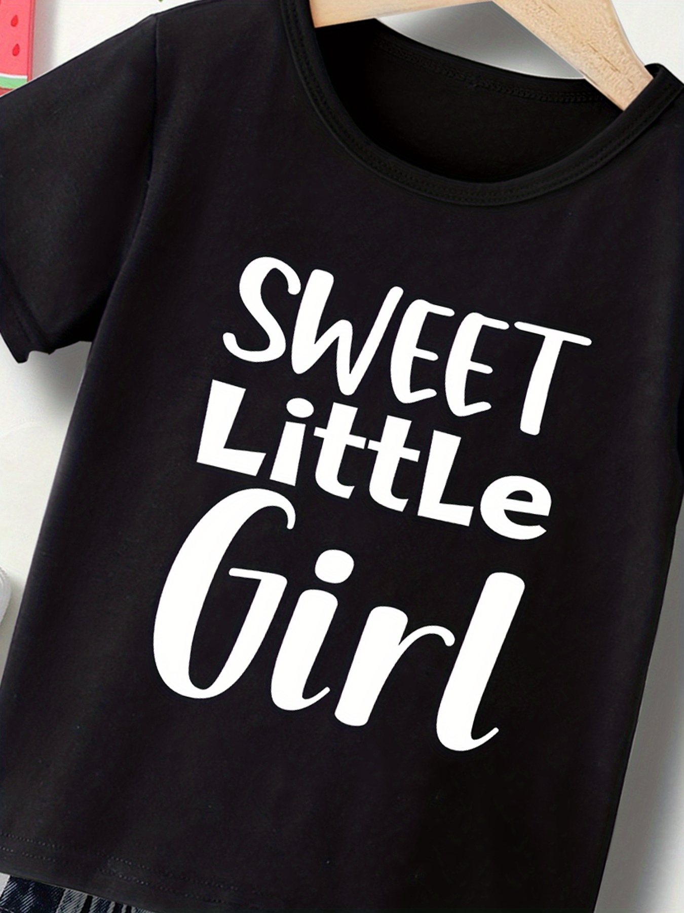 ''sweet Little Girl'' Letter Print Girls' Casual T shirt - Temu United ...